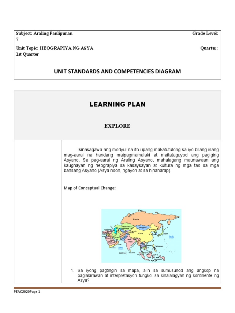 Learning Plan-AP 7 - 1stquarter | PDF