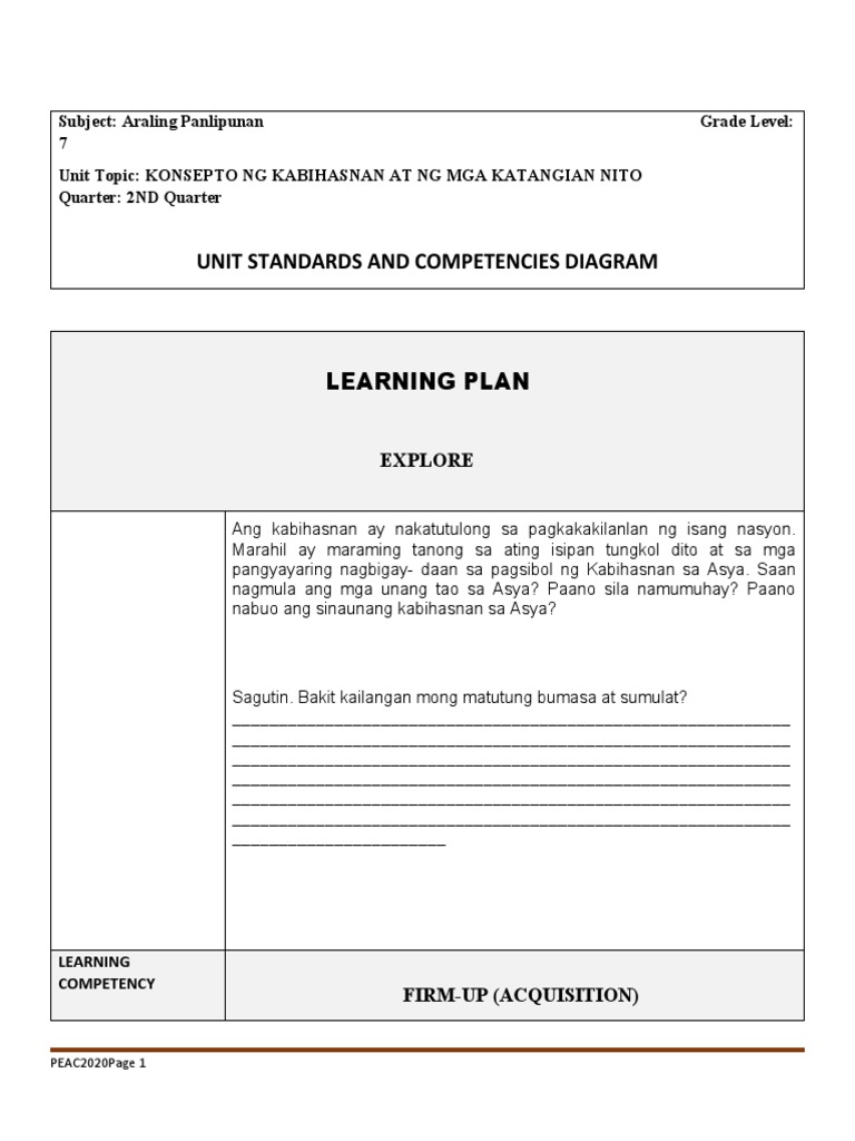 Learning Plan-AP 7 - 2NDQuarter | PDF