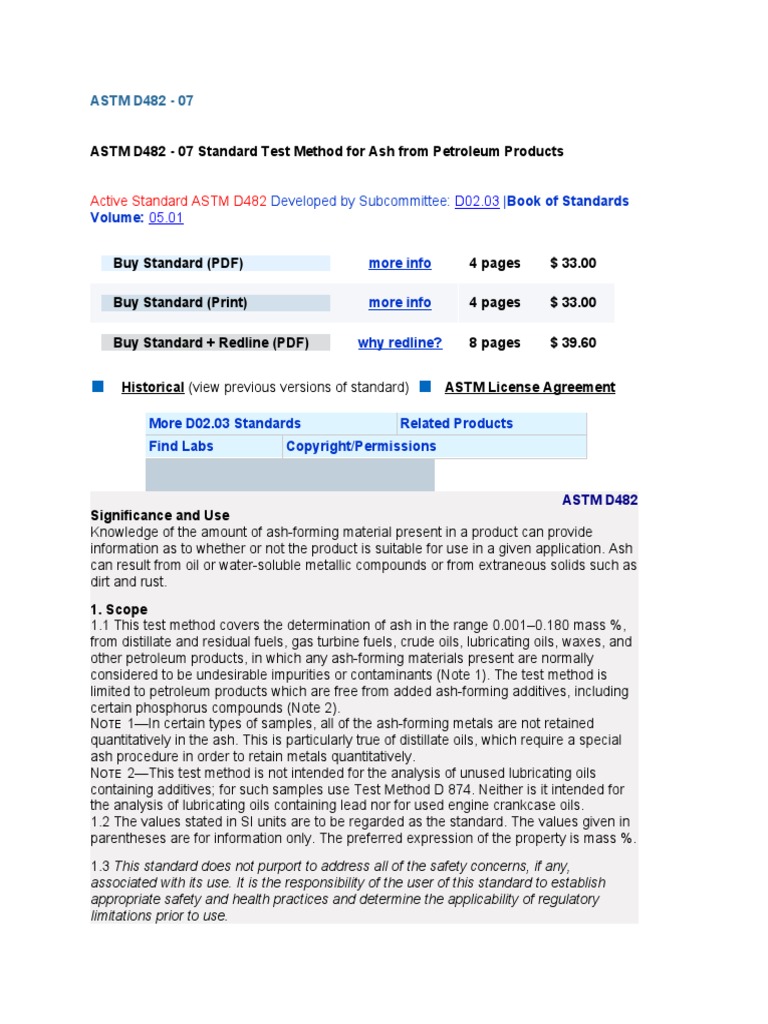 Astm D482 | PDF | Petroleum | Oil