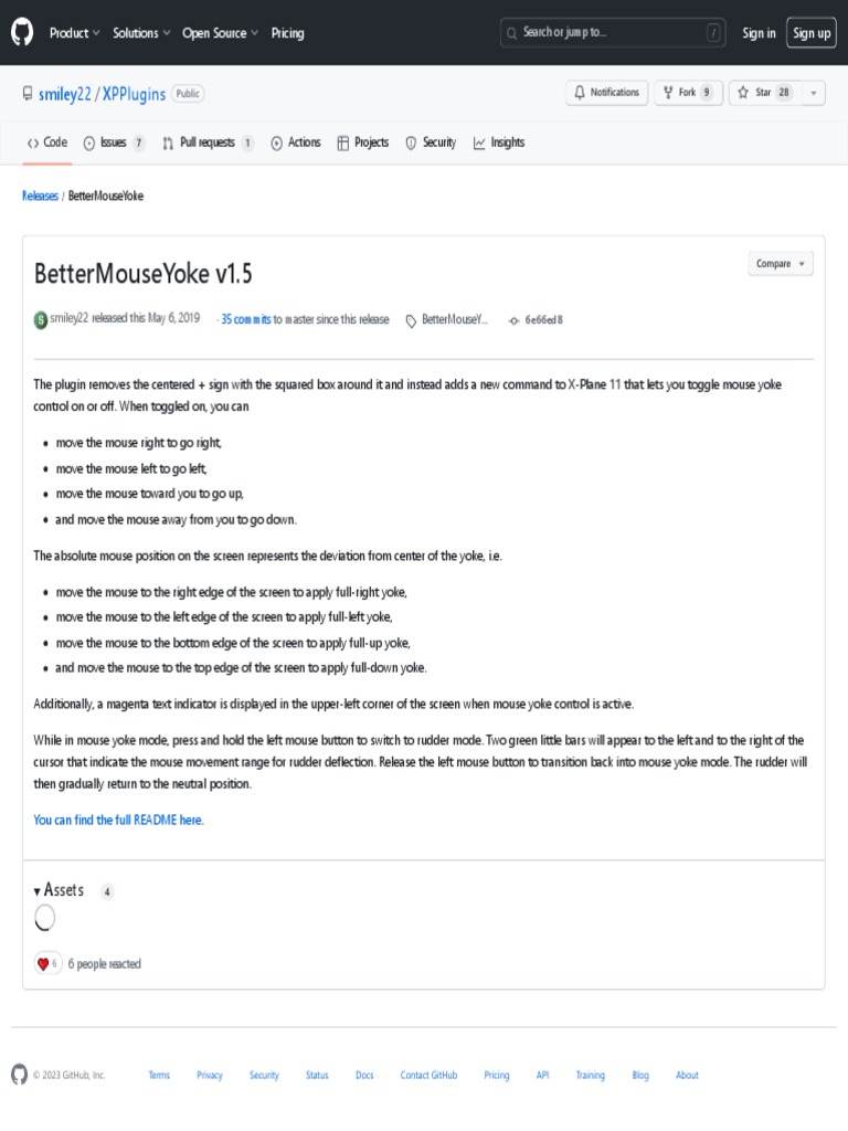 Release BetterMouseYoke v1.5 Smiley22 - XPPlugins GitHub | PDF