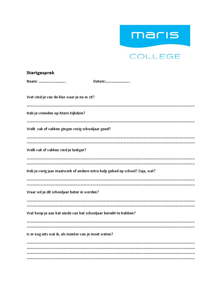 Startgesprek Formulier | PDF