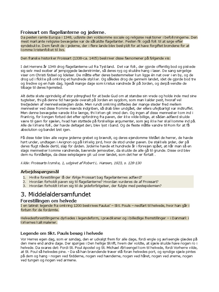 Kilder Til Pest Og Middelalder | PDF