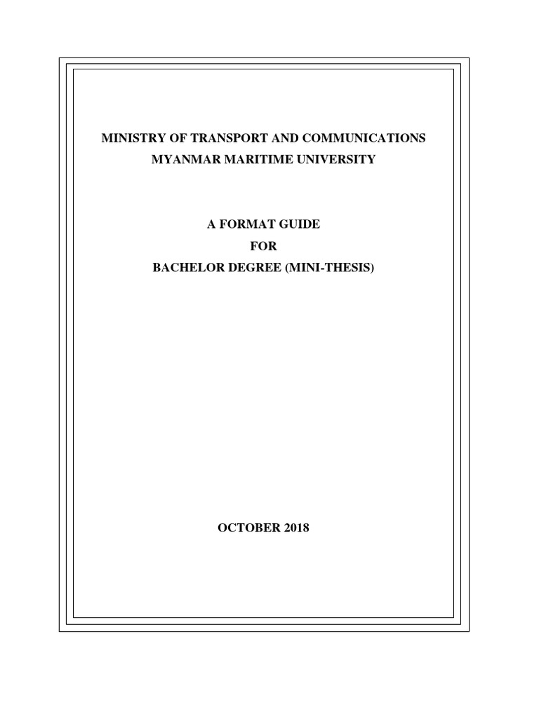 Mini-Thesis Format Guide for Myanmar | PDF | Thesis | Letter Case