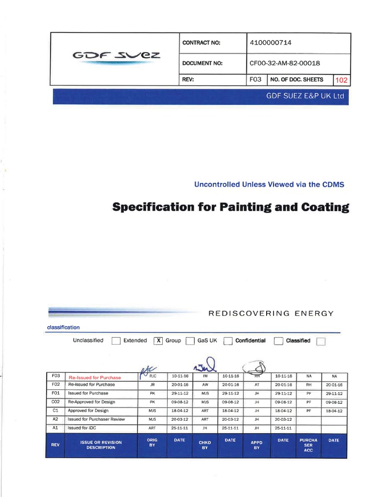 CF00-32-AM-82-00018 Specication For Painting & Coating | PDF | Specification (Technical Standard ...