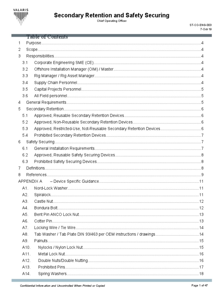 Secondary Retention Safety Guidelines | PDF | Screw | Nut (Hardware)