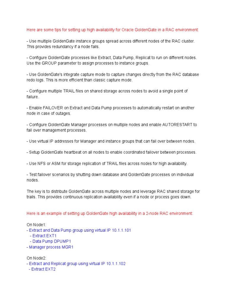 Ha GG Rac Setup | PDF | Replication (Computing) | Databases