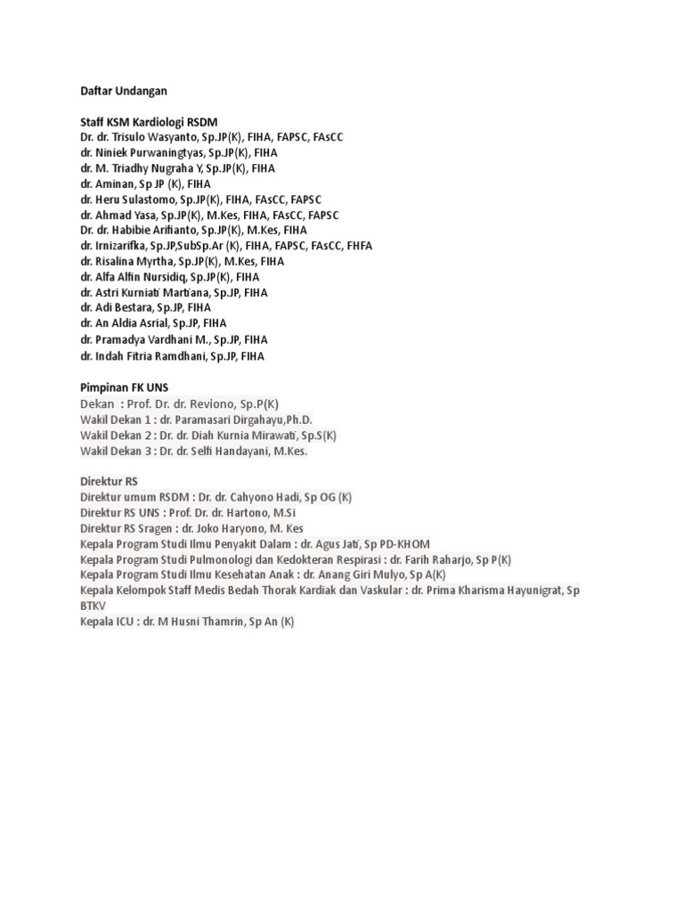 Daftar Undangan | PDF