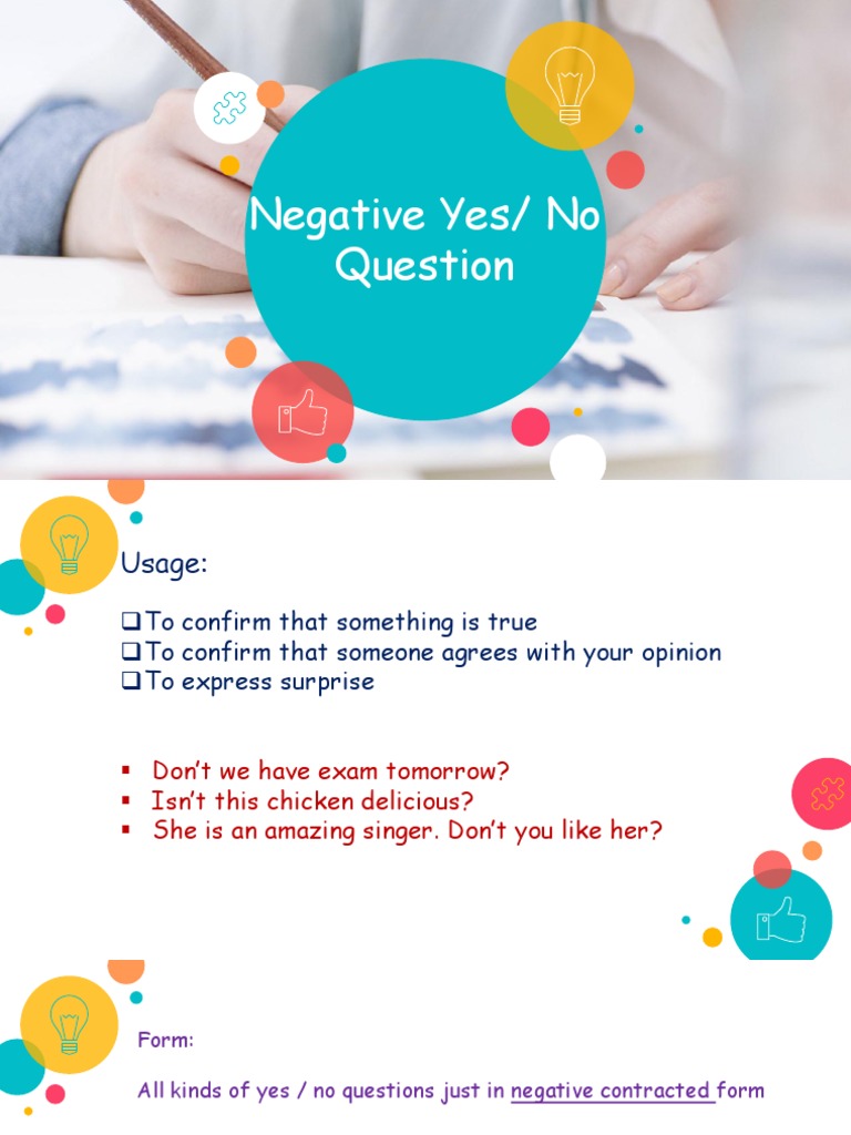 Negative Yes/No Questions Explained | PDF