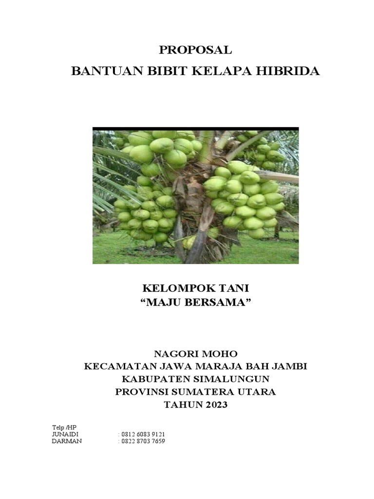 Proposal Bantuan Bibit Kelapa Hibrida | PDF