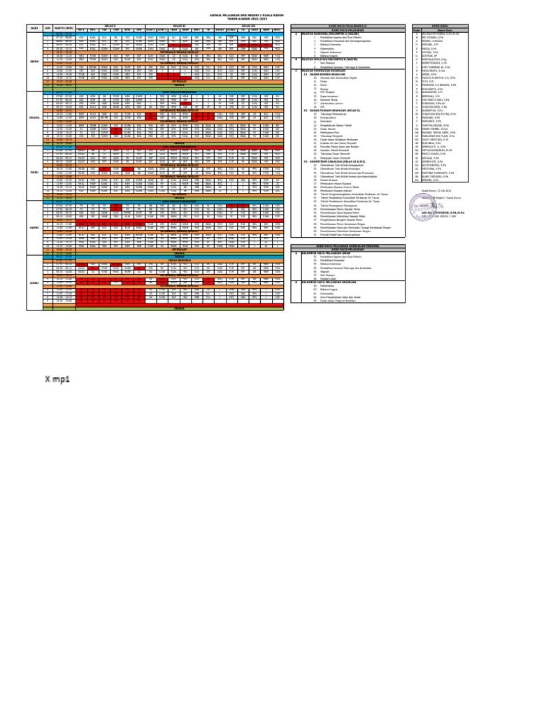 Jadwal 2023-2024 P5 | PDF