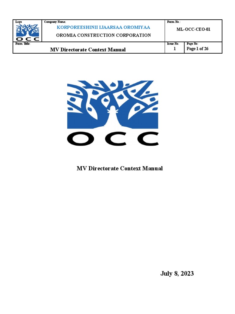 Ml-Ceo-001 Context Manual Mvamd 2016 | PDF | Human Resources | Employment