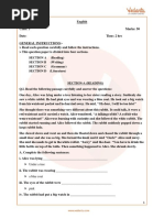 Class 4 ICSE Sample Paper | PDF | Grammar | Linguistics