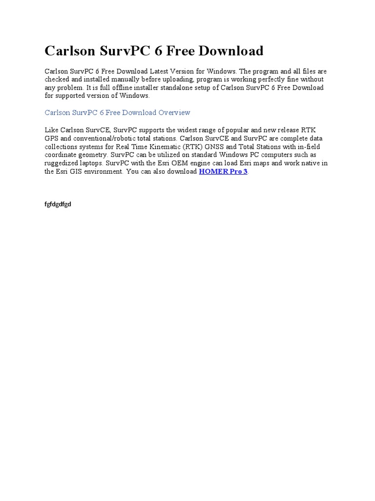 Carlson Survpc 6 Free Download Overview | PDF | Computers