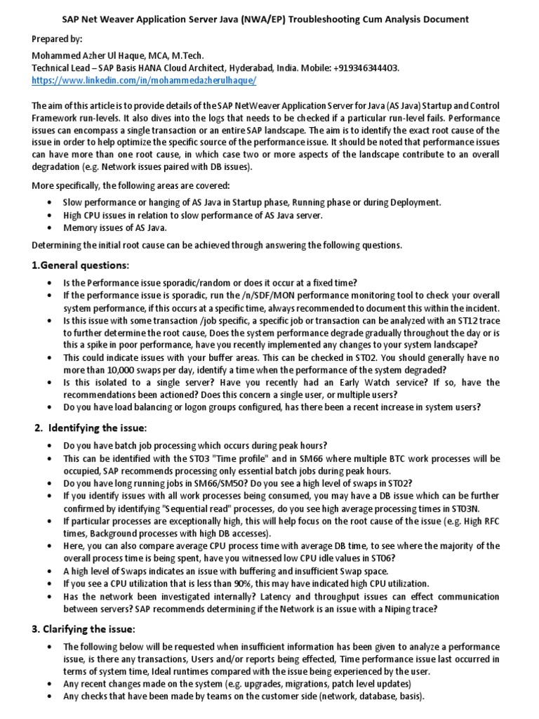 Nwa J2ee Troubleshooting Doc | PDF | Java (Programming Language ...