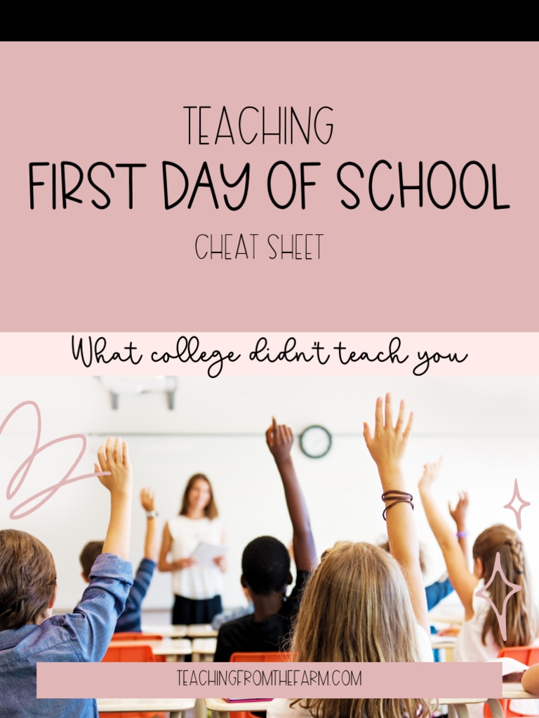First Day of School Cheat Sheet | PDF | Teachers | Pedagogy