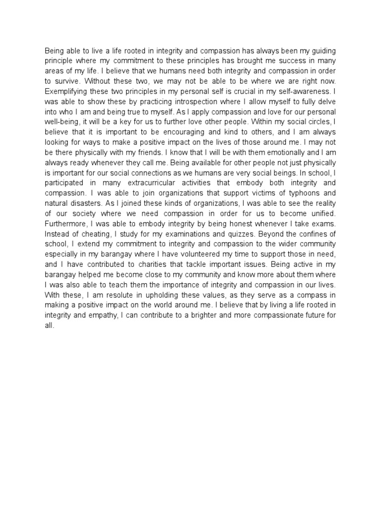 Integrity and Compassion | PDF