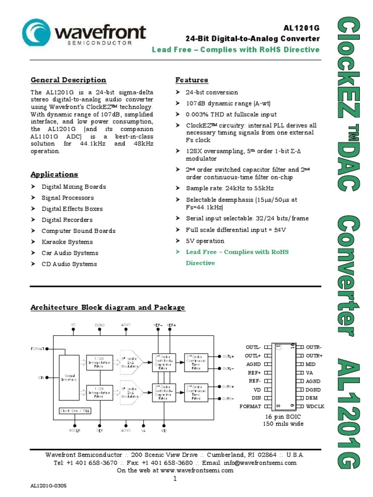 General Description Features: Lead Free - Complies With Rohs Directive ...