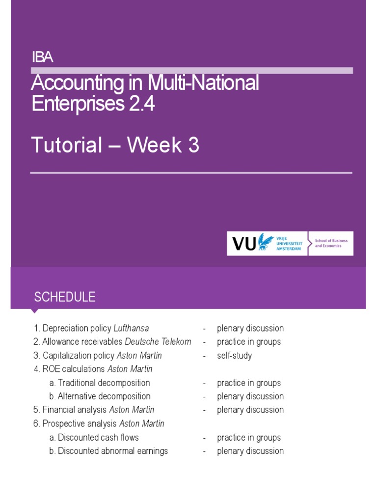 AME - 2022 - Tutorial 3 - Solutions | PDF | Depreciation | Revenue