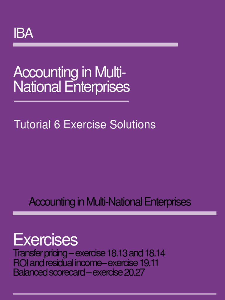 AME - 2022 - Tutorial 6 - Solutions | PDF | Return On Investment ...