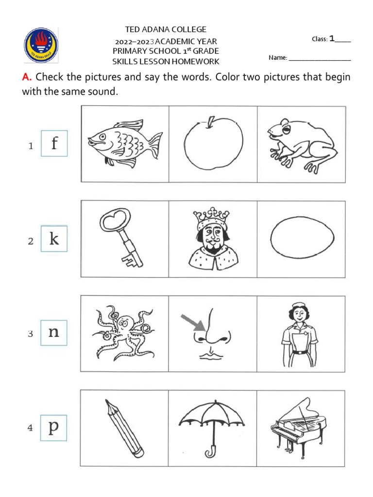 1st Grade Homework 2022-2023 | PDF