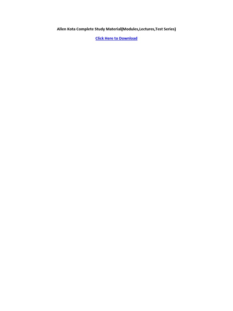 Allen Kota (Modules, Lectures, Test Series) Complete Study Material ...