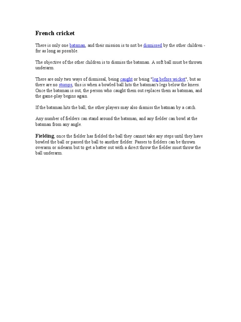 French Cricket | PDF