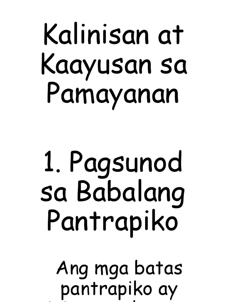 Kalinisan at Kaayusan Sa Pamayanan | PDF