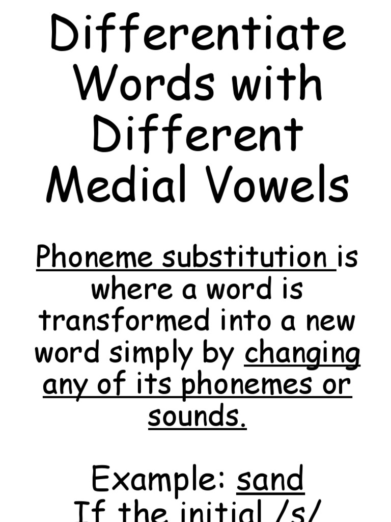 Differentiate Words With Different Medial Vowels | PDF | Foreign ...