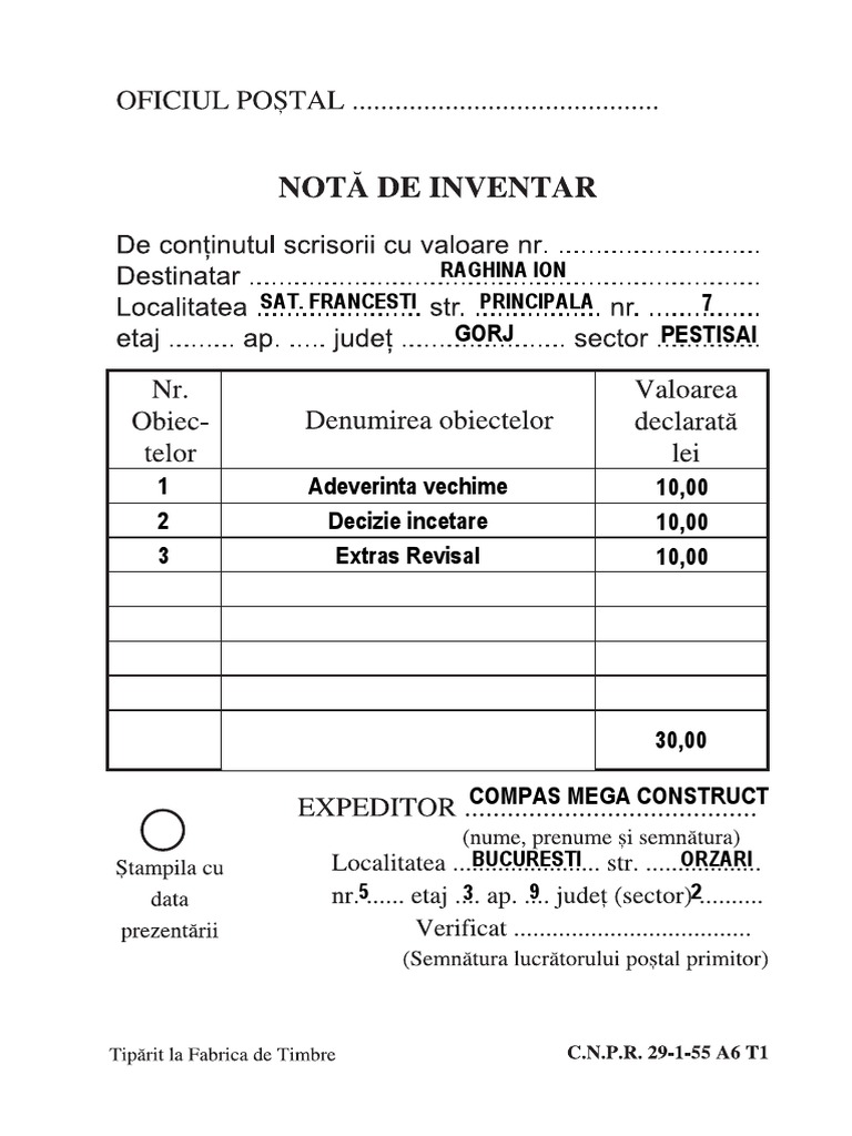 Nota Inventar | PDF