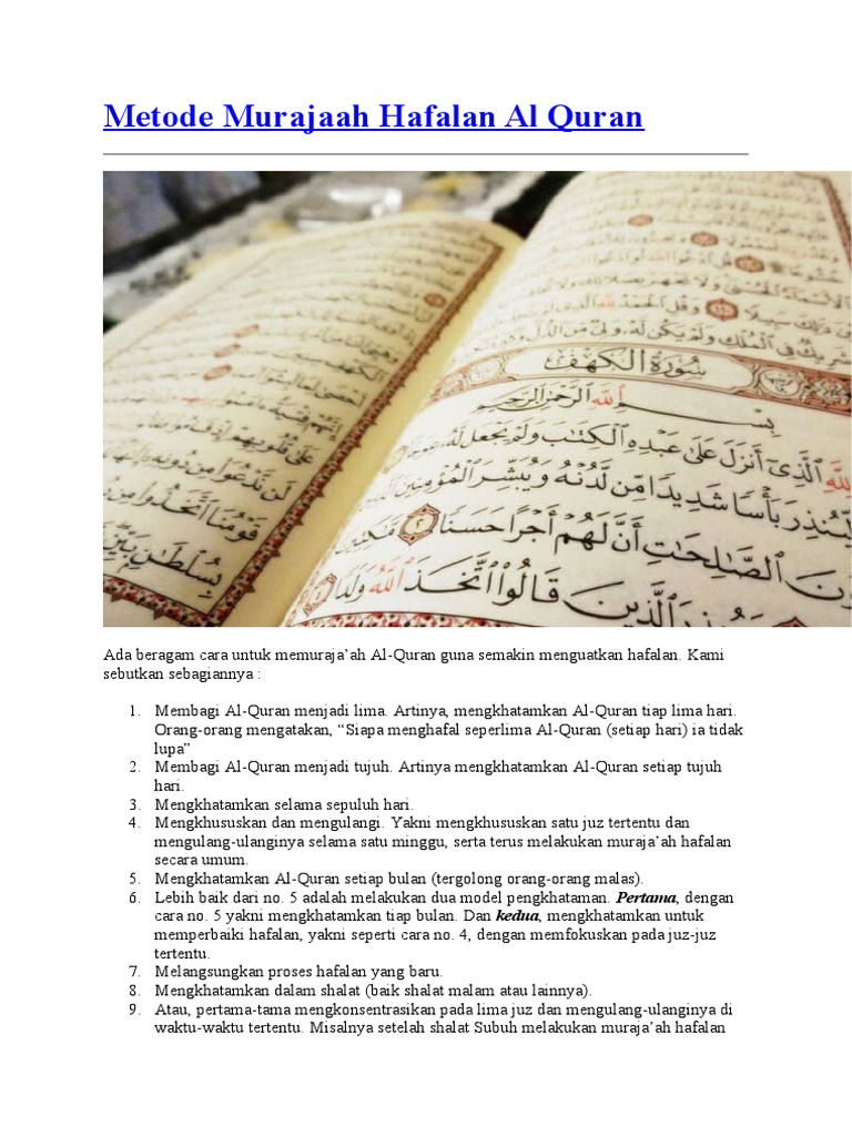 Panduan Murajaah Hafalan Al-Quran | PDF | Agama & Spiritualitas