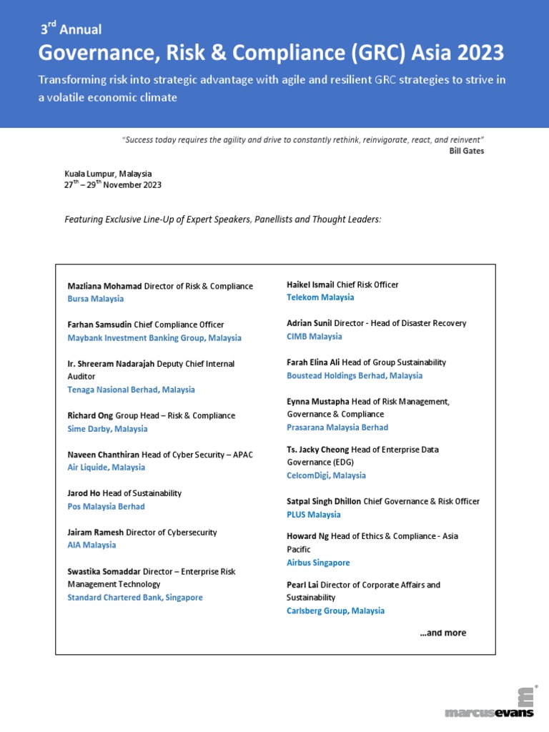 Programme Outline - GRC Asia 2023 22.8 | PDF | Computer Security | Security