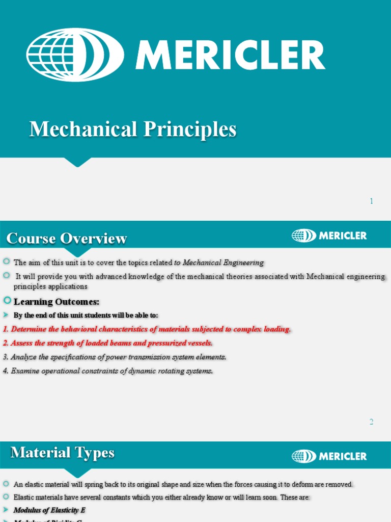 Mechanical Principles LO12 | PDF | Young's Modulus | Deformation ...