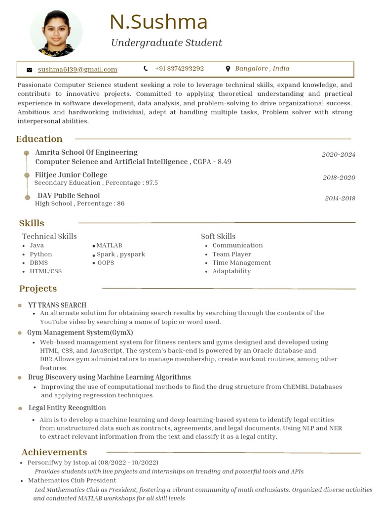 Resume Sushma | PDF | Databases | Machine Learning
