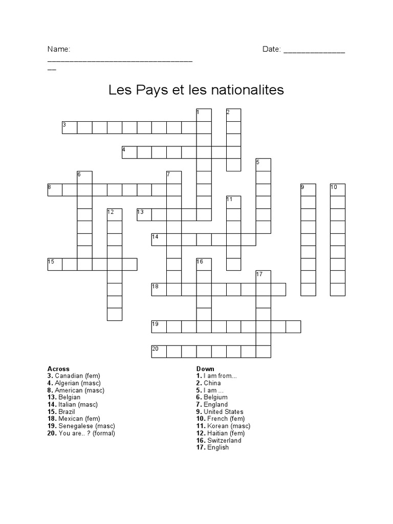 Les Pays Et Les Nationalites 112039 616418f9 | PDF