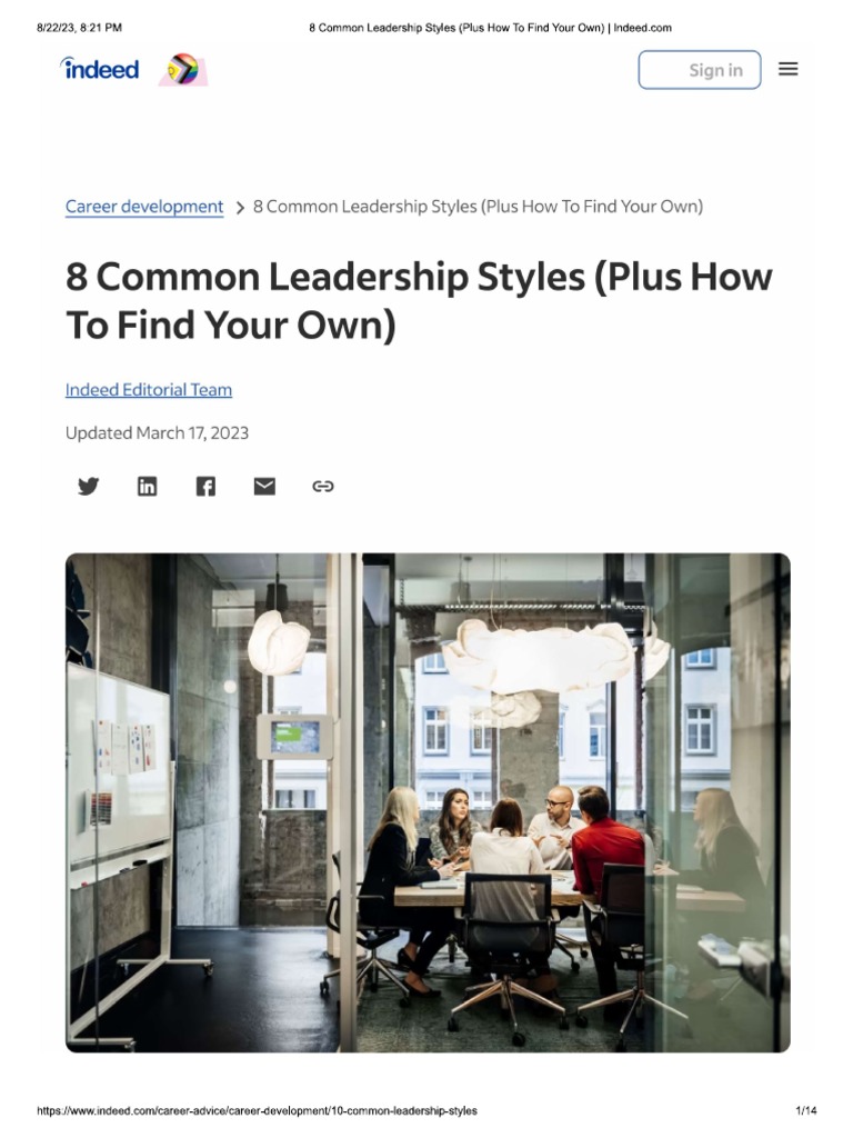 8 Common Leadership Styles | PDF