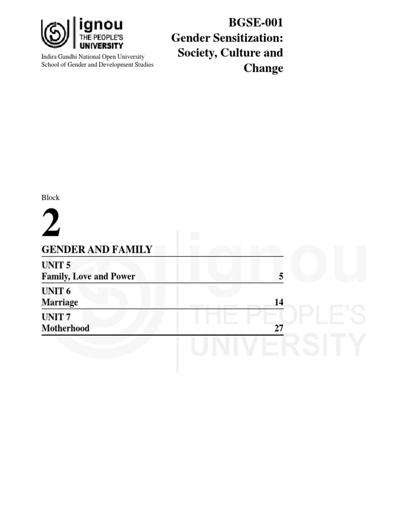 Block-2 Gender and Family | PDF | Gender Studies | Feminism