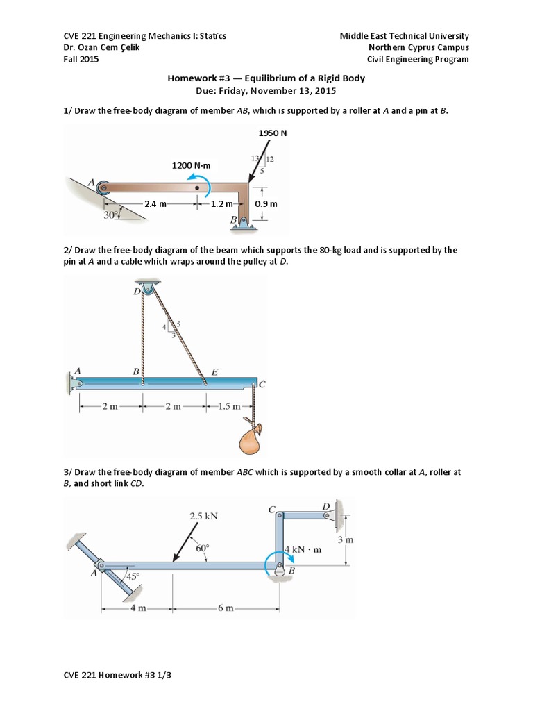 Homework #3 | PDF | Physical Sciences | Physics