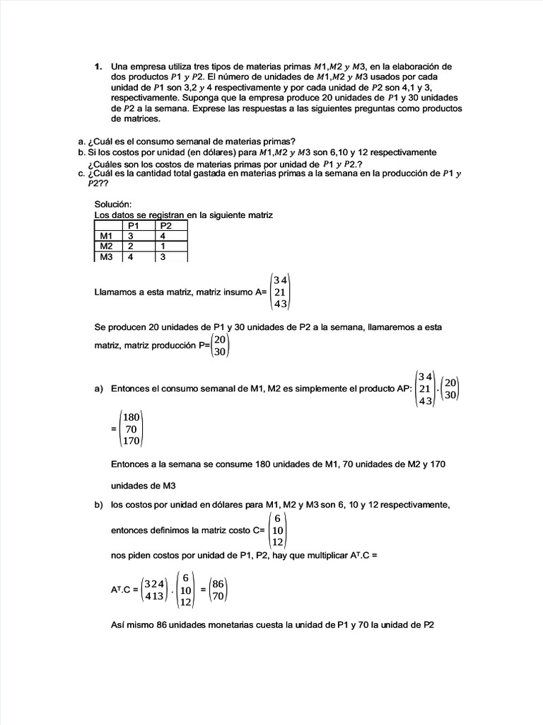 PDF Una Empresa Utiliza Tres Tipos de Materias Primas 1 - Compress ...