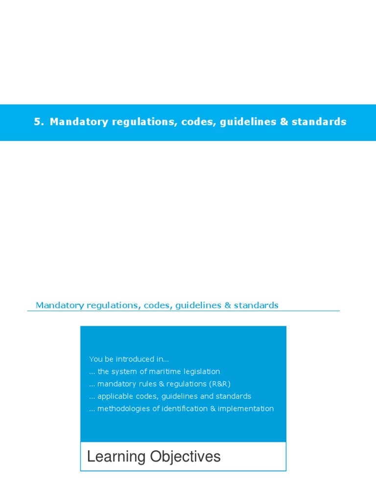 Mandatory Regulations, Codes, Guidelines Standards | PDF | Water ...