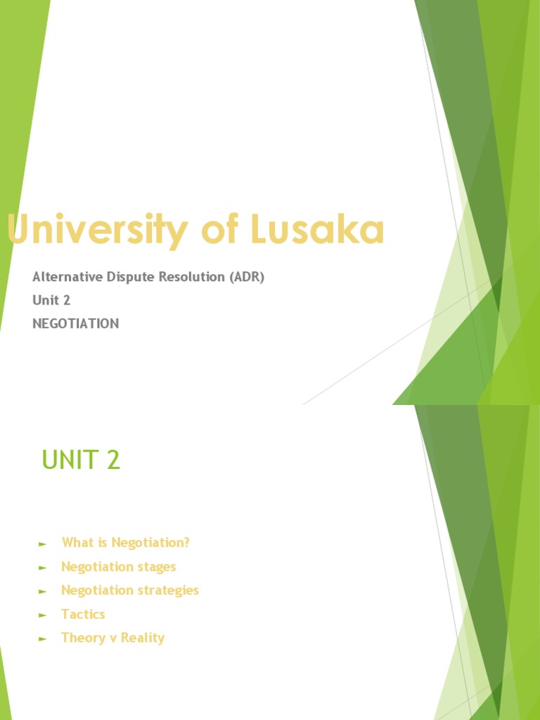 Unit 2 Negotiation | PDF | Negotiation | Alternative Dispute Resolution