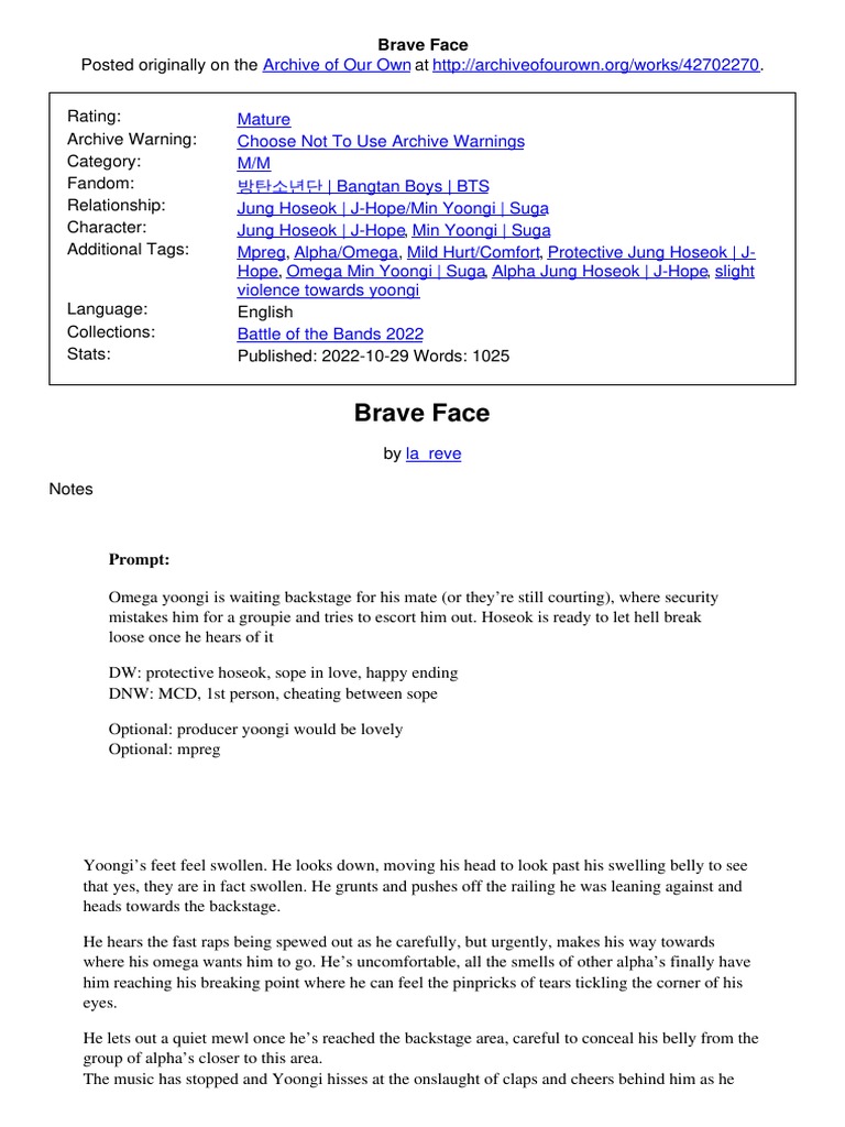 Brave Face | PDF
