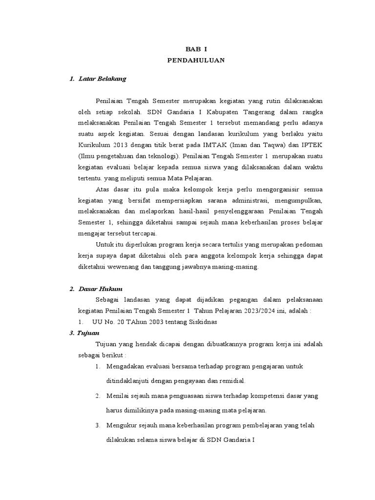 Program Kerja Uts | PDF