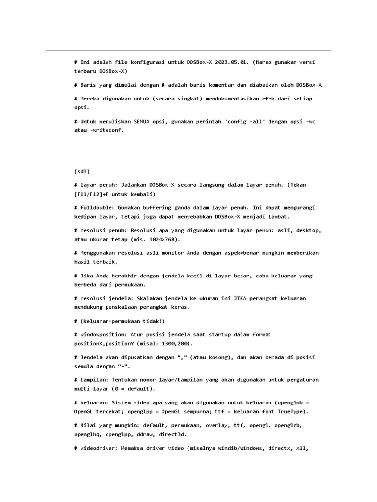 Konfigurasi Lengkap DOSBox-X 2023 | PDF | Game & Aktivitas