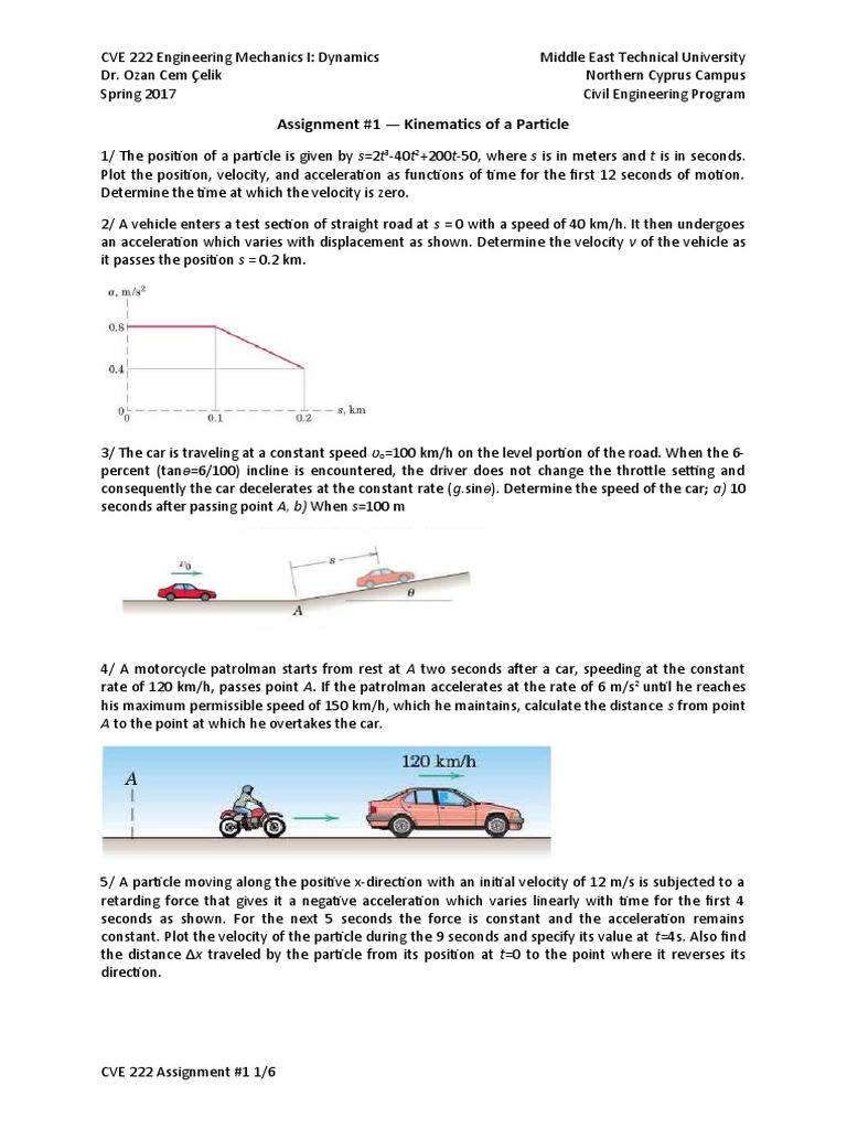 Assignment #1 | PDF | Acceleration | Speed