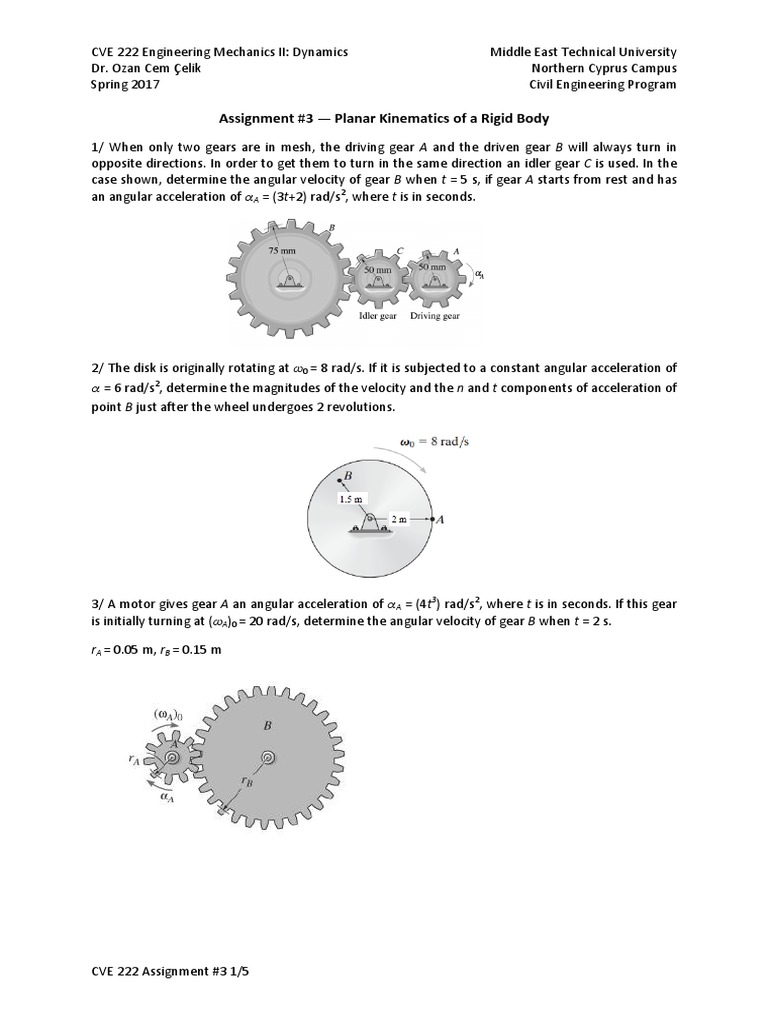 Assignment #3 | PDF | Velocity | Acceleration