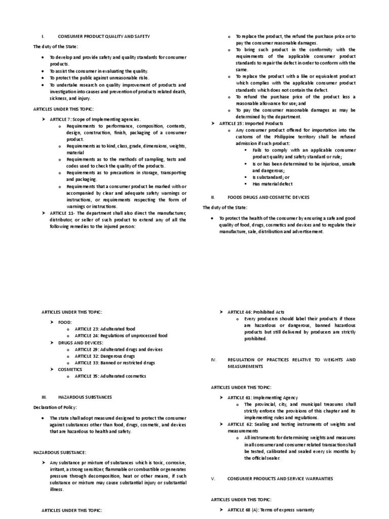 Consumer Protection Act Overview | PDF | Cosmetics | Safety