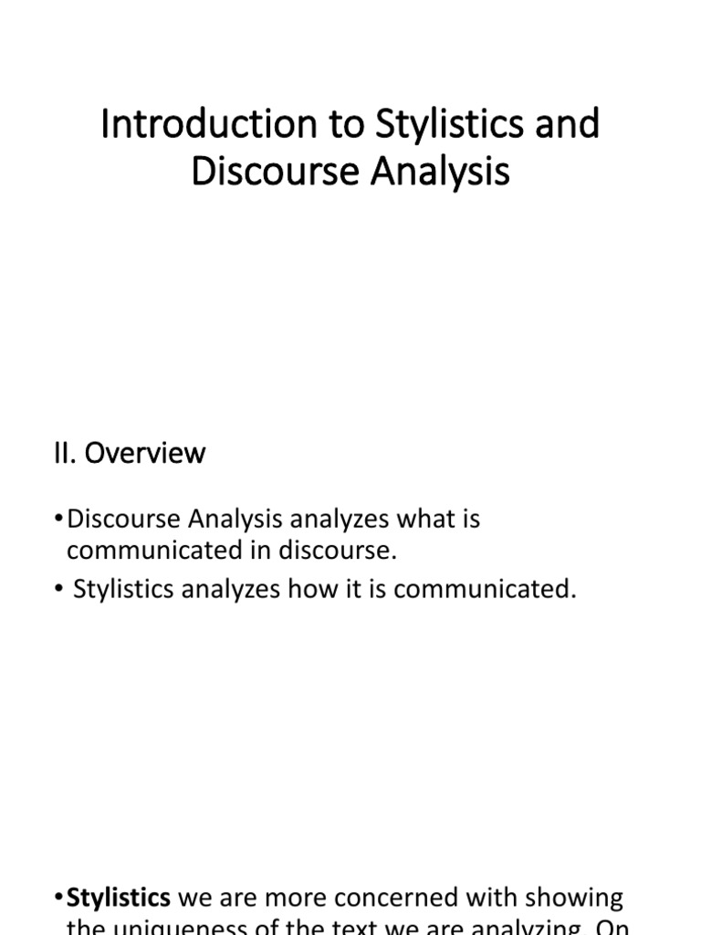 Introduction To Stylistics and Discourse Analysis | PDF | Linguistics | Word