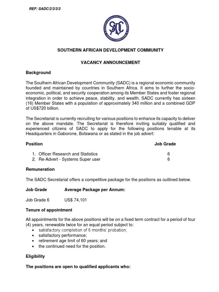English Job Advert - Two Regional Positions | PDF