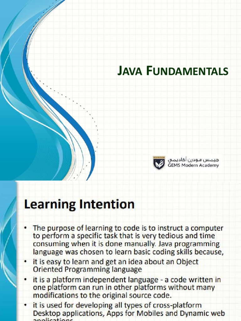 2 Java Fundamentals Pdf Java Programming Language Computer Program 
