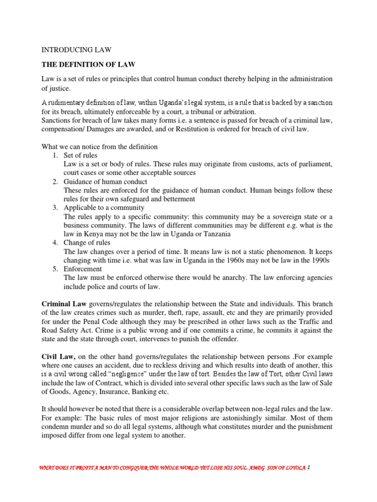 Best Introducing Law Notes | PDF | Common Law | Natural Law